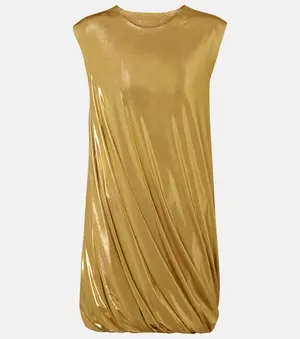 Norma Kamali Draped Lamé Minidress