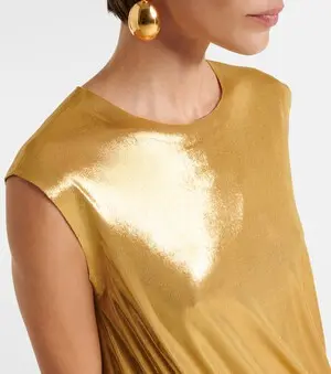 Norma Kamali Draped Lamé Minidress
