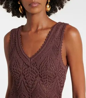 Staud Roan Open-knit Midi Dress - Brown