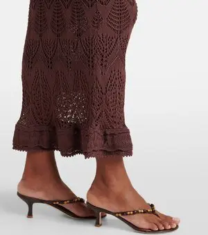 Staud Roan Open-knit Midi Dress - Brown