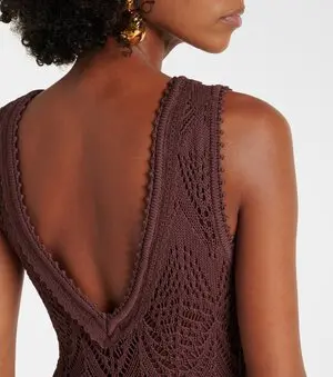 Staud Roan Open-knit Midi Dress - Brown