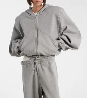 Attico Cotton Jersey Zip-up Hoodie