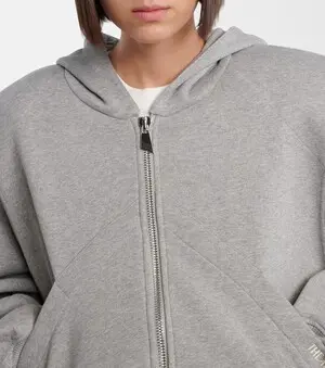 Attico Cotton Jersey Zip-up Hoodie