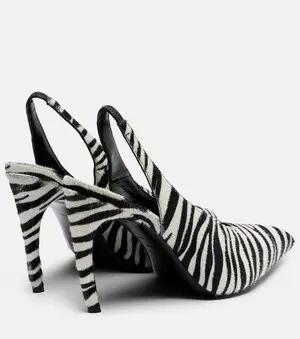Attico Viper Zebra-print Calf Hair Pumps