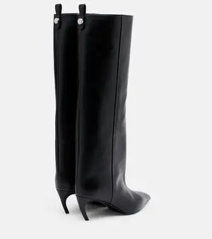 Attico Lea Leather Knee-high Boots - Black