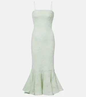 ROTATE BY BIRGER CHRISTENSEN Floral Mesh Maxi Dress - Green