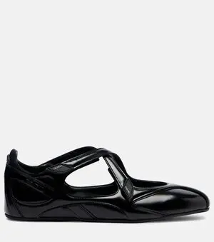 Attico Floor 01 Patent Leather Ballet Flats - Black