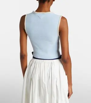 Prada Embellished Cotton-blend Bouclé Crop Top