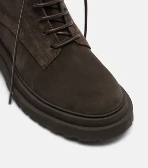Brunello Cucinelli Monili Suede Lace-up Boots