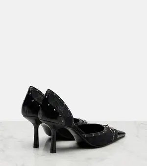 Gucci Savoy Horsebit Gg Canvas Pumps