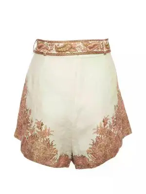 Zimmermann Brighton Paisley-print Linen Mini Shorts
