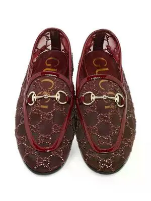 Gucci Jordaan Mesh Loafers With Crystal Embellishments