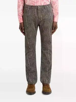 Etro Regular-fit Cotton Denim Jeans With Arnica Motif