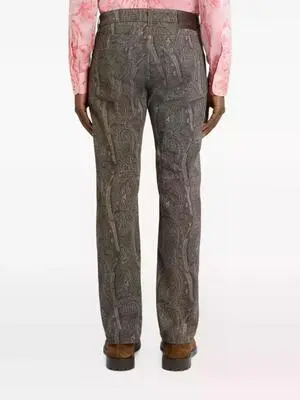 Etro Regular-fit Cotton Denim Jeans With Arnica Motif