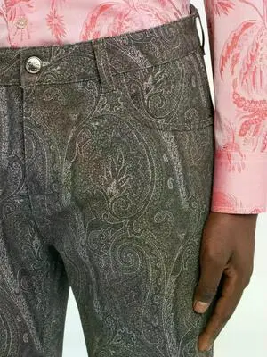 Etro Regular-fit Cotton Denim Jeans With Arnica Motif