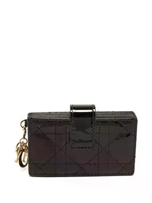 Dior 2020 Lady 5 Gusset Cannage Card Case - Black