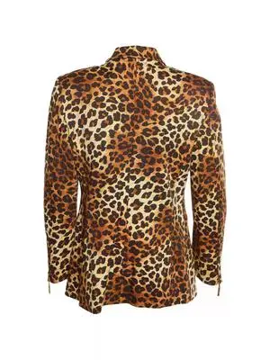 Max Mara Leopard Print Zip Up Blazer