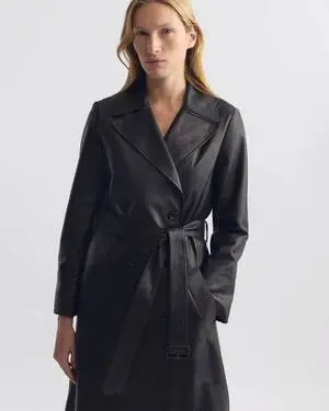 NILI LOTAN Arsene Leather Trench Coat