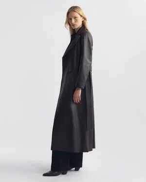 NILI LOTAN Arsene Leather Trench Coat
