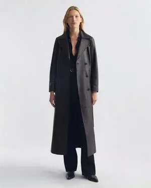 NILI LOTAN Arsene Leather Trench Coat