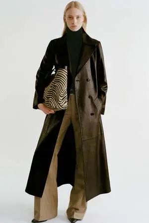 NILI LOTAN Arsene Leather Trench Coat