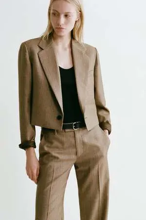 NILI LOTAN Swan Cropped Blazer