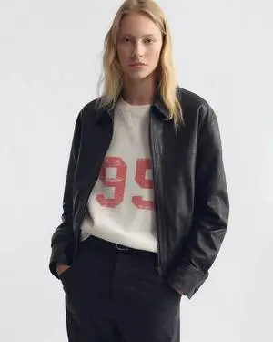 NILI LOTAN Aime Leather Bomber Jacket