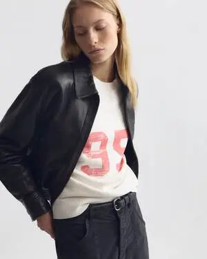 NILI LOTAN Aime Leather Bomber Jacket