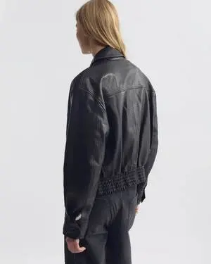 NILI LOTAN Aime Leather Bomber Jacket