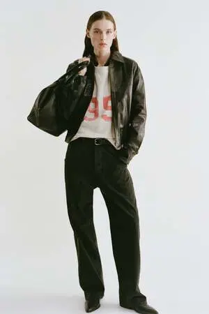 NILI LOTAN Aime Leather Bomber Jacket