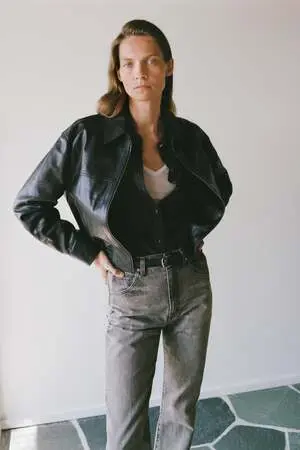 NILI LOTAN Aime Leather Bomber Jacket