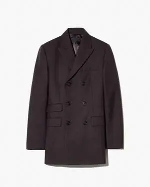 NILI LOTAN Double-breasted Wool Jacket - Brown Herringbone