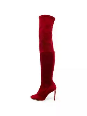 Carolina Herrera Velvet Over-the-knee Boots - Red