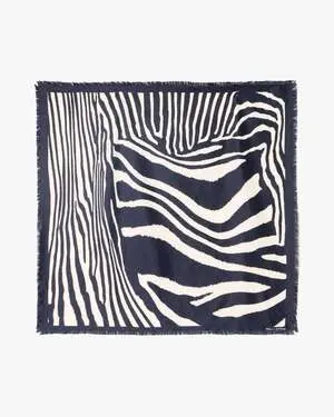 NILI LOTAN Zebra Silk Twill Scarf - Zebra Print