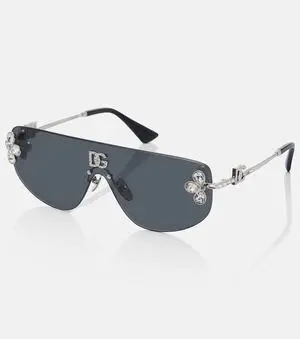 Dolce & Gabbana Embellished Aviator Sunglasses - Silver