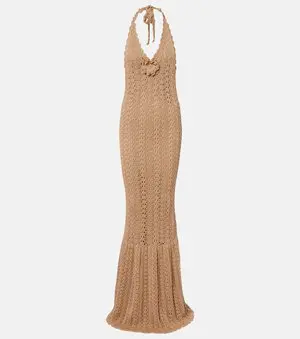 Elie Saab Crochet Maxi Dress - Brown