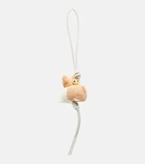 Loewe Corgi Bag Charm In Wool And Calf Leather