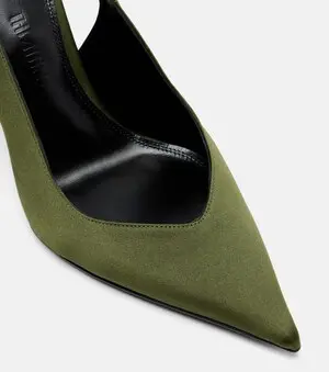Attico Cheope Satin Slingback Wedges