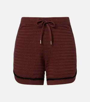 Varley Pointelle Cotton Shorts - Brown