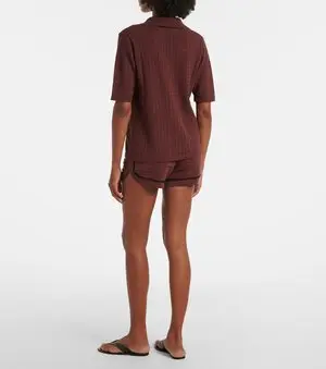 Varley Pointelle Cotton Shorts - Brown