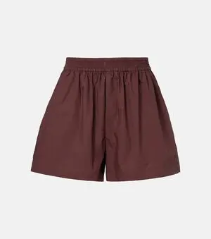 Varley Morales Cotton Poplin Shorts - Brown