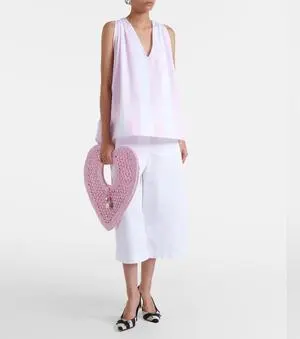 Jacquemus Spiaggia Coeur Small Raffia Top-handle Bag