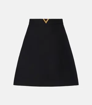 Valentino Garavani Crepe Couture Vgold Miniskirt - Black