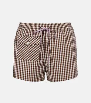 Valentino Garavani Gingham Cotton Poplin Shorts