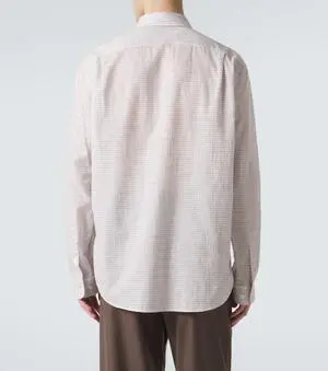 THE ROW Pompeo Checked Cotton Chambray Shirt
