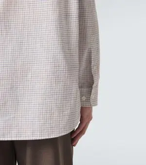 THE ROW Pompeo Checked Cotton Chambray Shirt