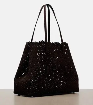 Alaïa Mina 37 Large Laser-cut Leather Tote Bag - Brown