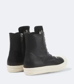 Rick Owens Jumbolace Leather High-top Sneakers