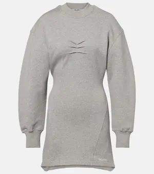 Attico Cotton Jersey Sweatshirt Dress - Grey