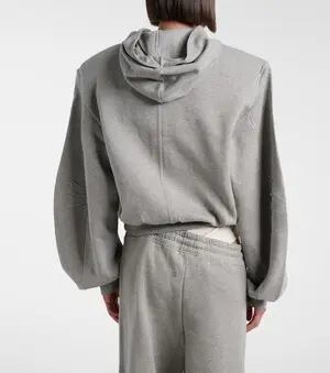 Attico Cotton Jersey Zip-up Hoodie - Grey
